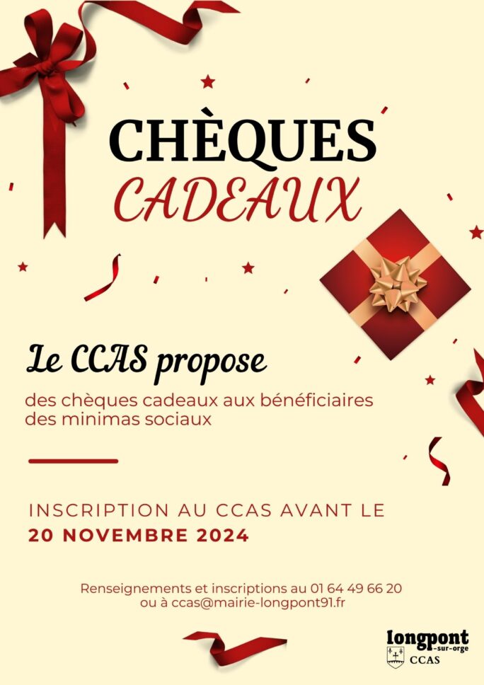 Chèques cadeaux CCAS - Mairie de Longpont-sur-Orge