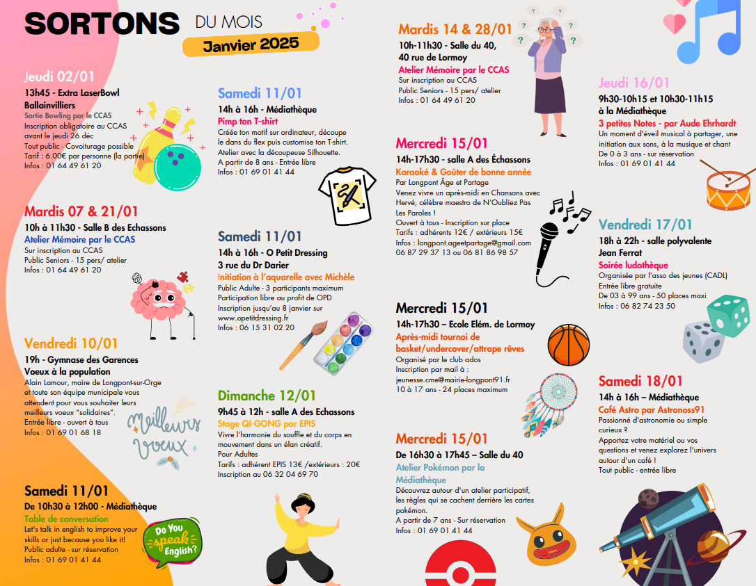 Sortons Janvier 2025 - Mairie de Longpont-sur-Orge