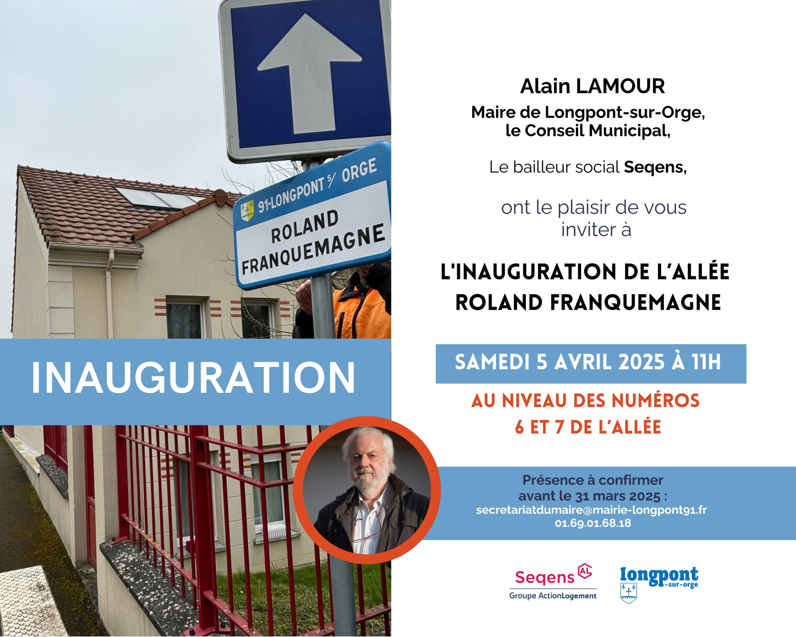 Inauguration Allée Roland Franquemagne - Mairie de Longpont-sur-Orge